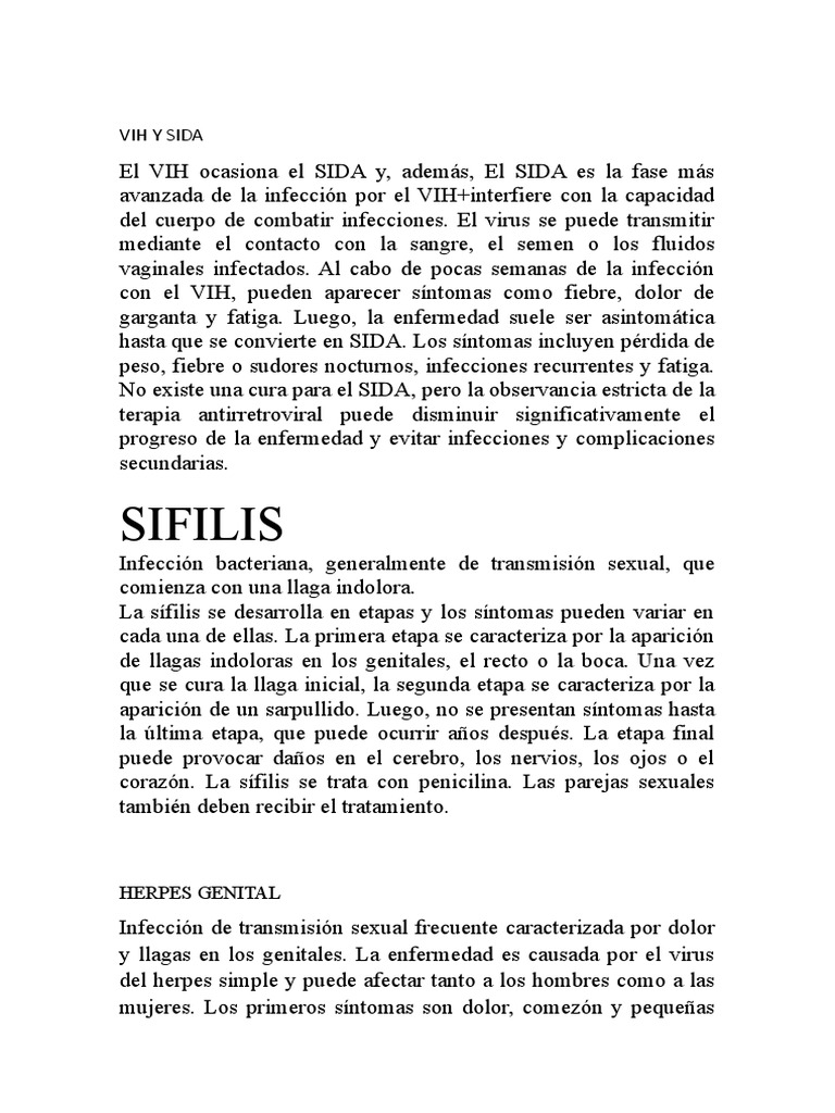 Vih y Sida | PDF | Infección transmitida sexualmente | VIH / SIDA