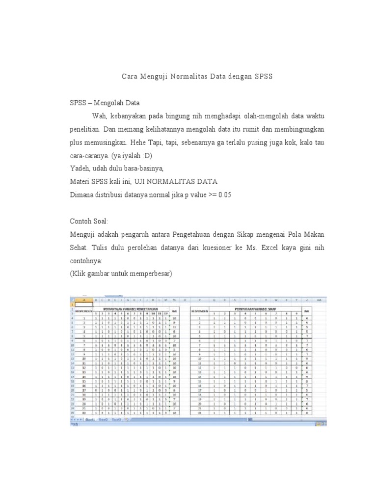 Uji Normalitas Data SPSS | PDF