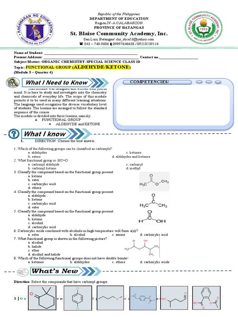 Organic Chemistry: Aldehydes & Ketones Module | PDF | Ketone | Aldehyde
