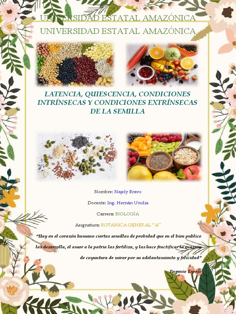 Latencia, Quiescencia, Condiciones Intrínsecas y Condiciones ...