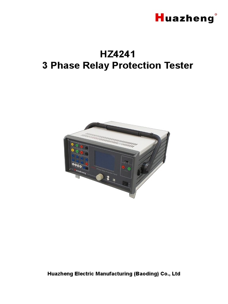 11.3 HZ4241 3 Phase Relay Protection Tester - User Manual | PDF | Power ...