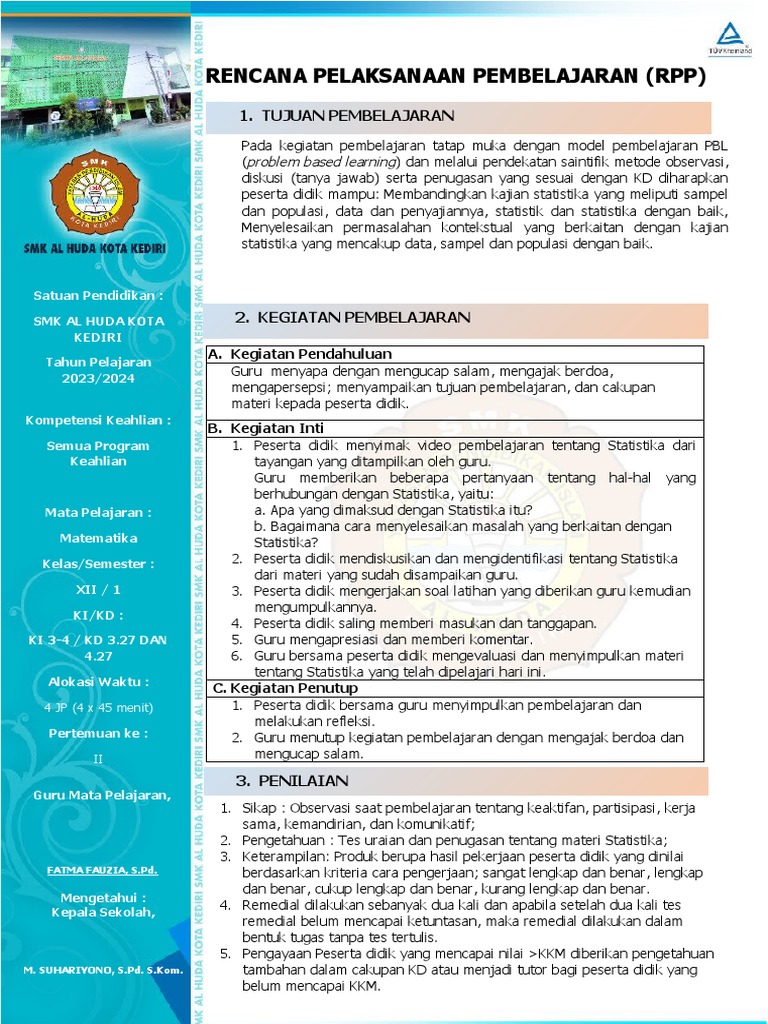 RPP 2 Statistika bagian 2 | PDF