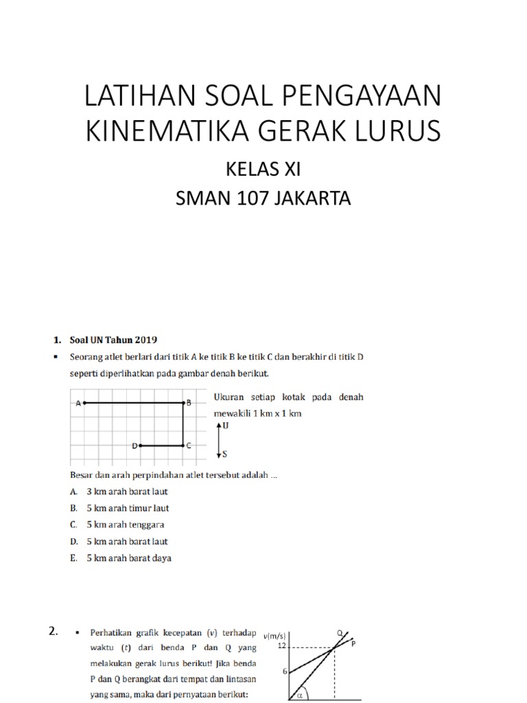 Latihan Soal Pengayaan Kinematika Gerak Lurus | PDF