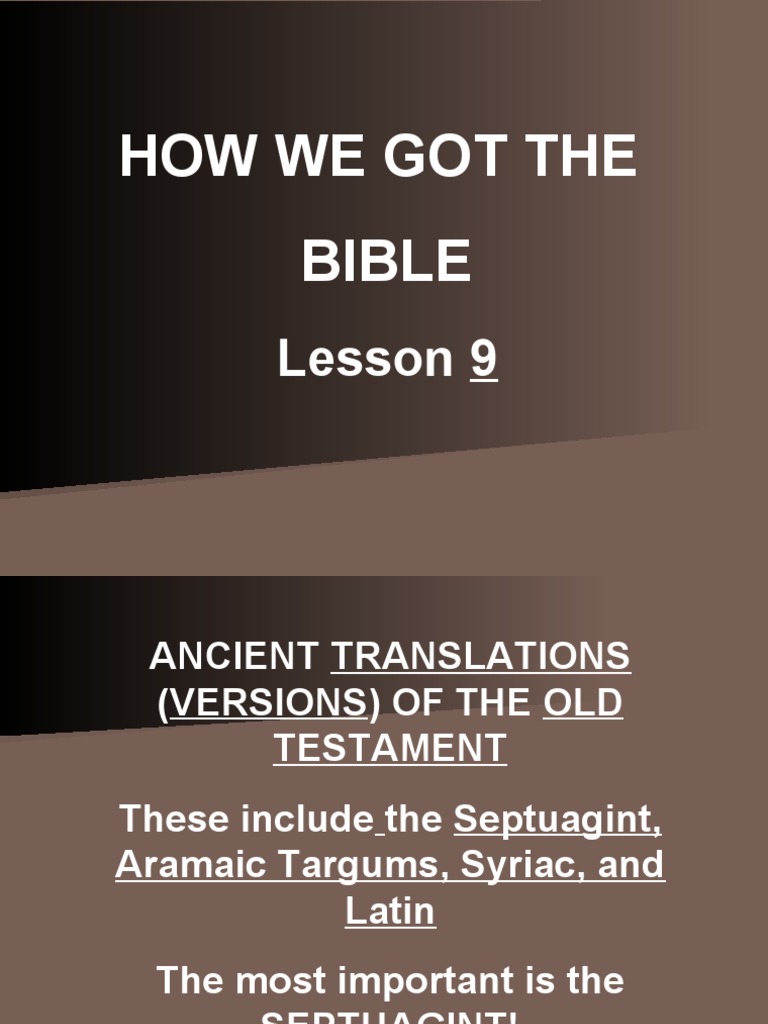 Ancient Translations of the Bible | PDF | Septuagint | Biblical Canon