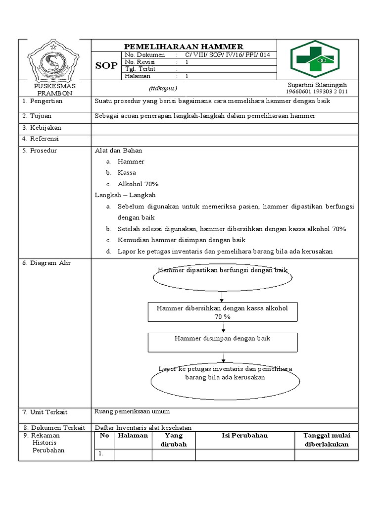 SOP PEMELIHARAAN HAMMER | PDF