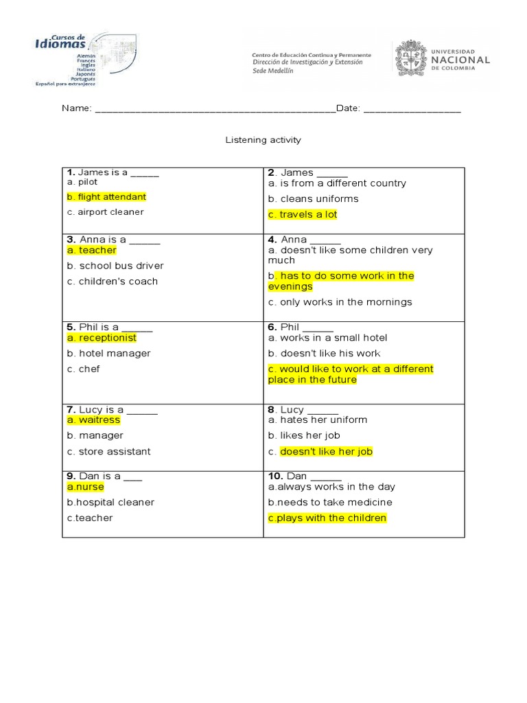Listening Comprehension Quiz | PDF