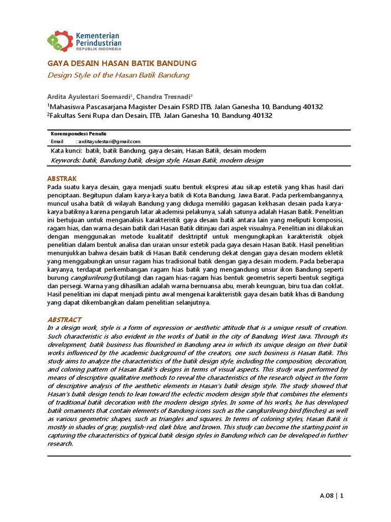 Gaya Desain Hasan Batik Bandung 2021 | PDF