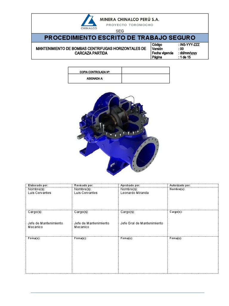 GRAL-MANTENIMIENTO DE BOMBAS CENTRIFUGAS HORIZONTALES DE CARCAZA PARTIDA Rev.0 | PDF ...