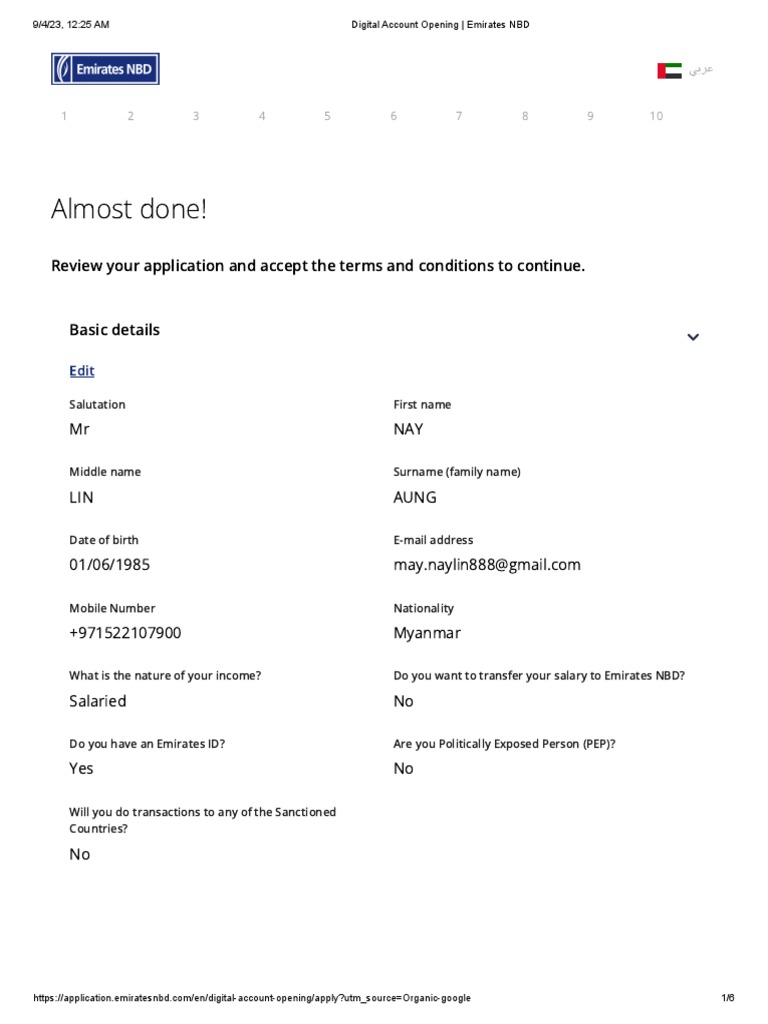 Digital Account Opening _ Emirates NBD (1) | PDF