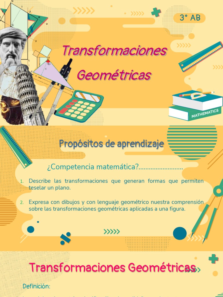 3sec Transformaciones Geometricas Dia3 | PDF | Sistema de coordenadas ...