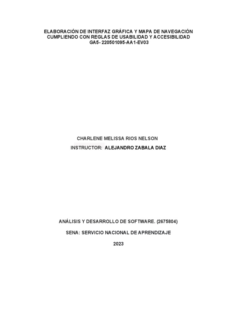 Interfaz Gráfica y Mapa de Navegación Cumpliendo Con Reglas de ...