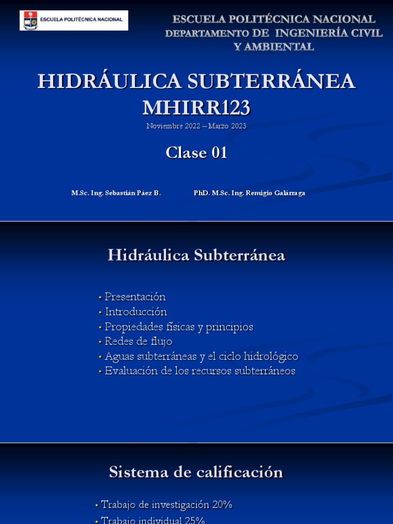 Clase 01 | PDF | Agua subterránea | Agua
