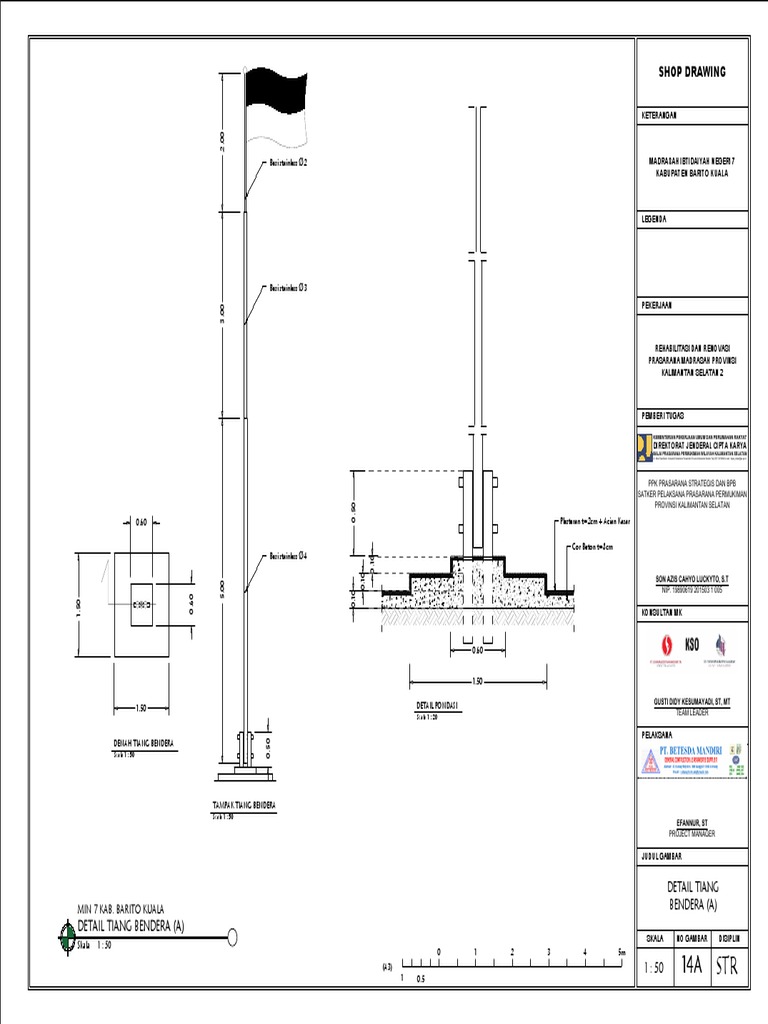 Detail dan Desain Tiang Bendera | PDF