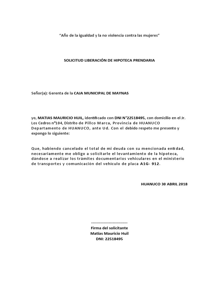 Liberacion de Vehiculo | PDF Liberacion de Vehiculo | PDF
