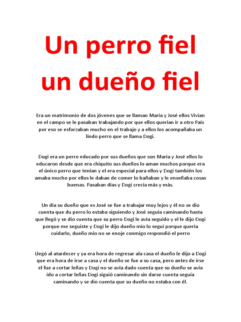Un perro fiel un dueño fiel (2) | PDF