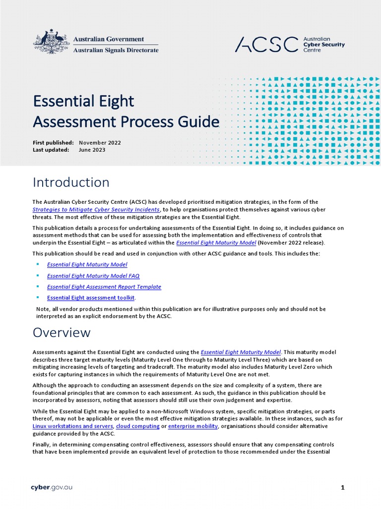 PROTECT - Essential Eight Assessment Process Guide (June 2023) | PDF