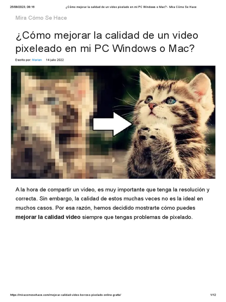 ¿Cómo Mejorar La Calidad de Un Video Pixelado en Mi PC Windows o Mac ...