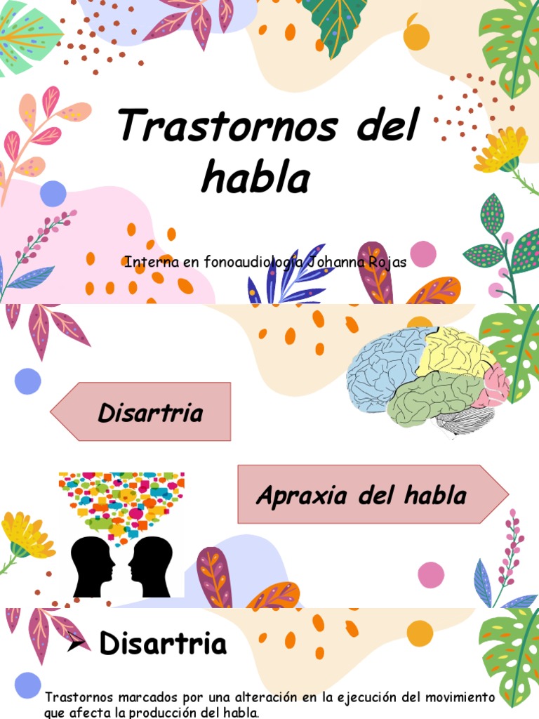 Trastornos del habla: Disartria y Apraxia | PDF | Neurología | Sistema ...