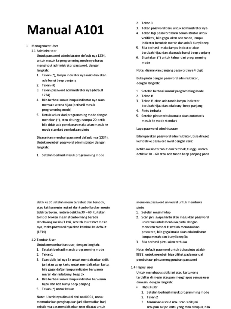 Manual A101 Pdf