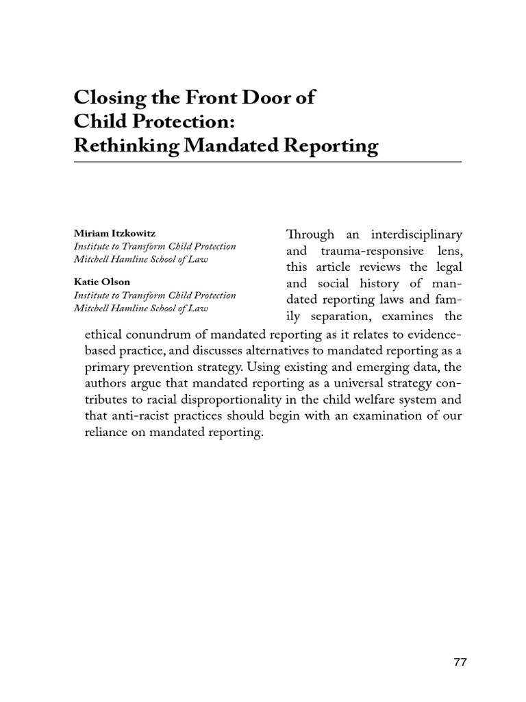 closing the front door of chil | PDF | Child Abuse | Child Protection