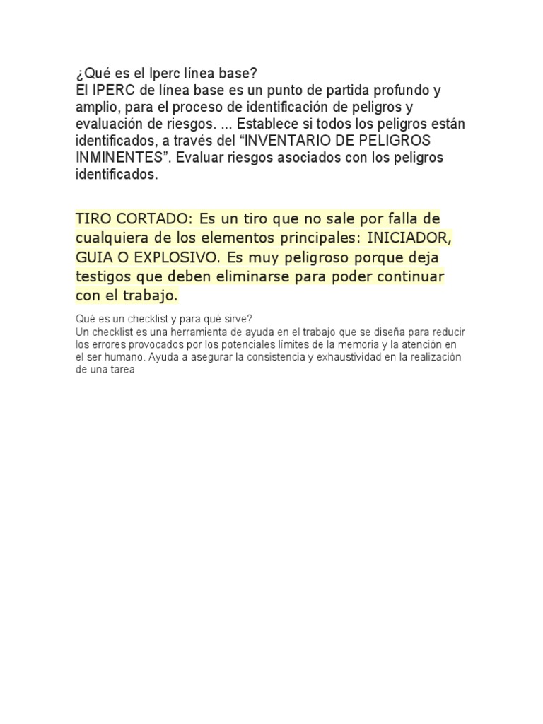 Qué Es El Iperc Línea Base | PDF