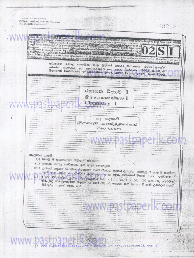 Chemistry 2002 | PDF