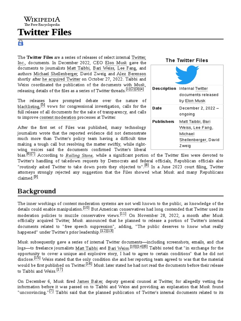 Overview of the Twitter Files Releases | PDF | Politics