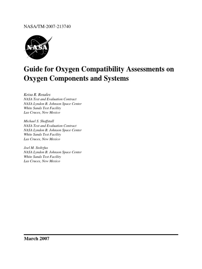 NASA Oxygen Gas Service Material | PDF | Combustion | Fires