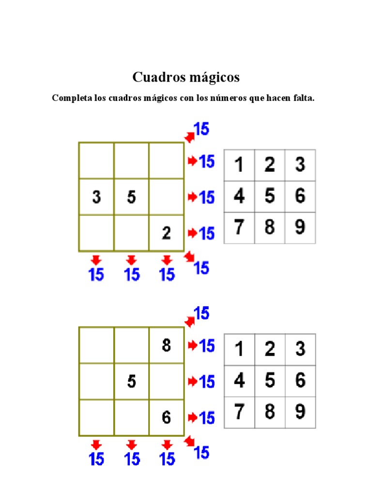 Cuadros Mágicos | PDF | Métodos y materiales de enseñanza