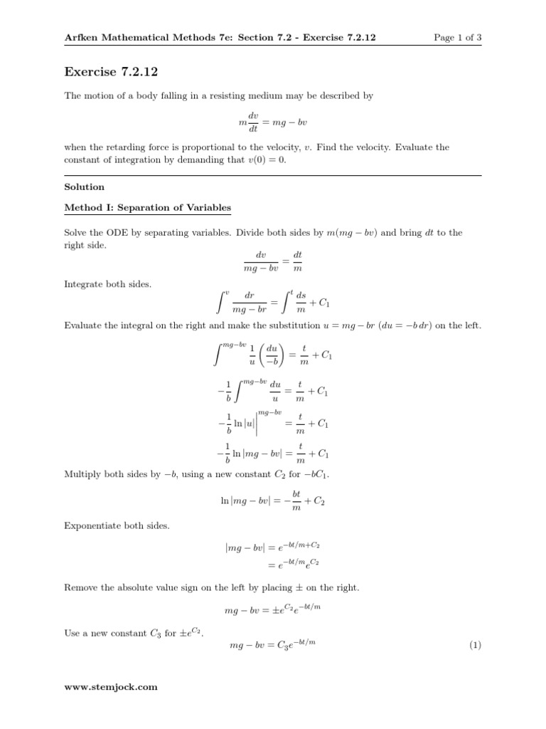 Solution To Integrating Factor Problem | PDF | Ordinary Differential ... Solution To Integrating Factor Problem | PDF | Ordinary Differential ...