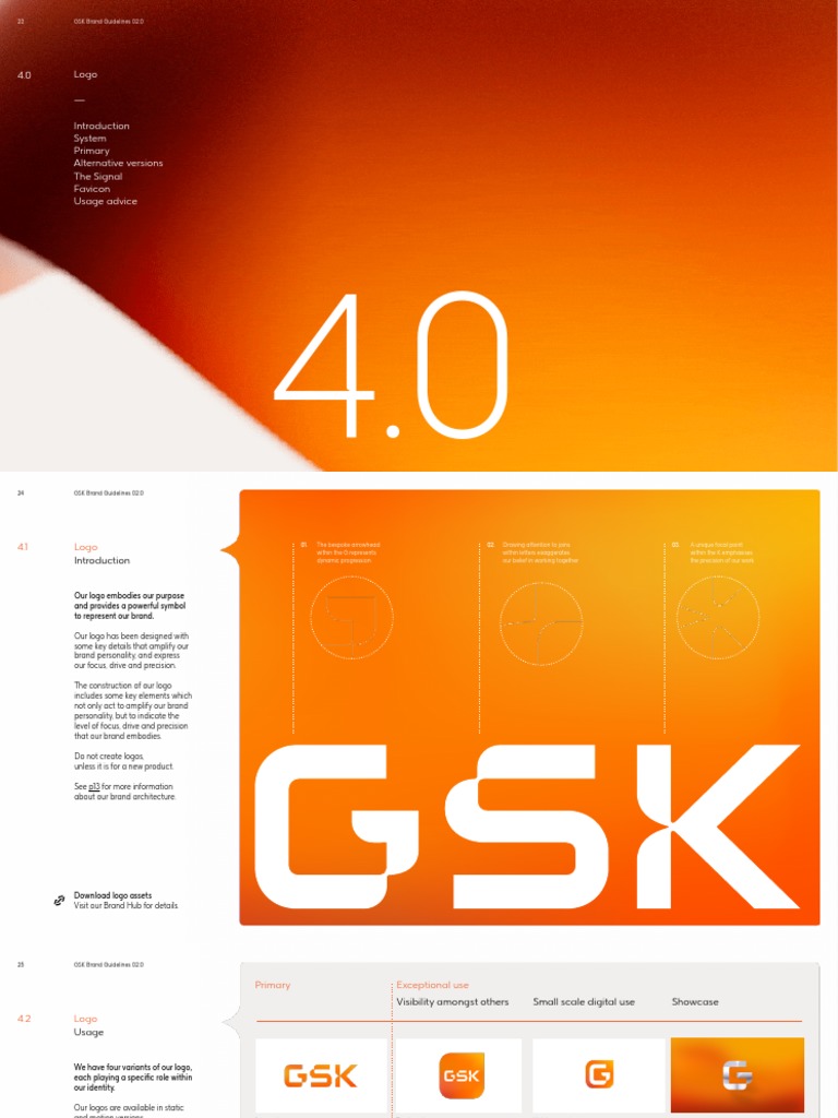 GSK Core Guidelines Extract Section 4.0 Logo | PDF | Logos | Brand