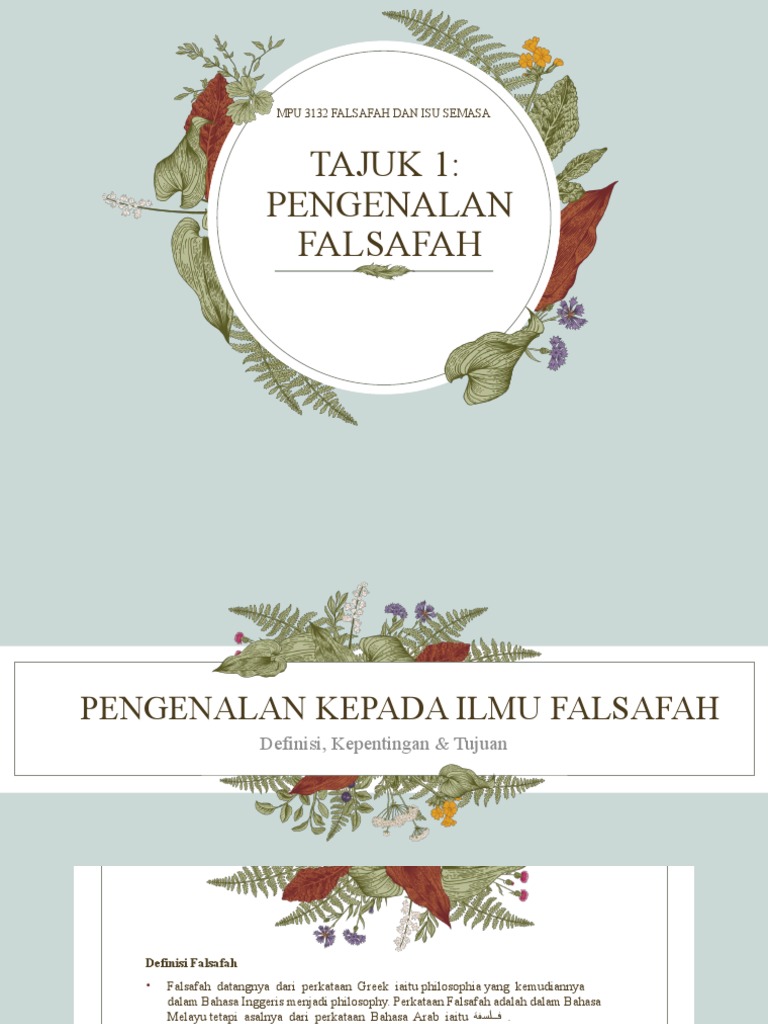 MPU3132 - Falsafah Dan Isu Semasa - Tajuk 1 | PDF