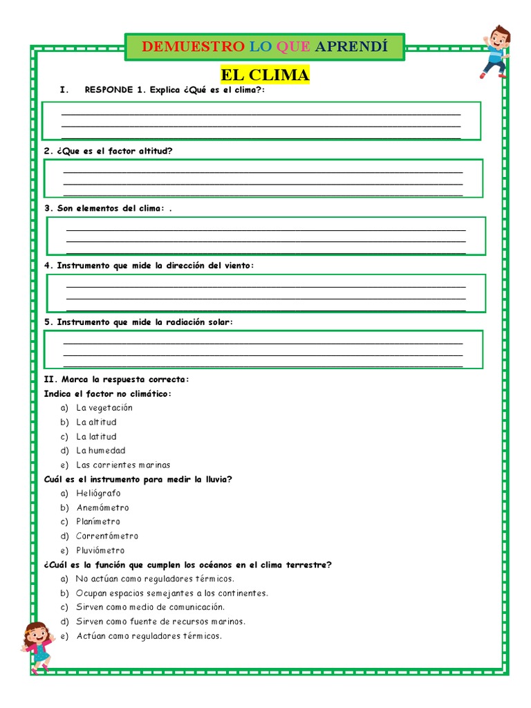 FICHA -EL CLIMA. (1) | PDF