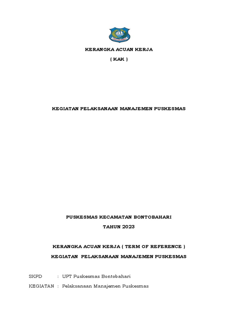 KAK Untuk KMP | PDF
