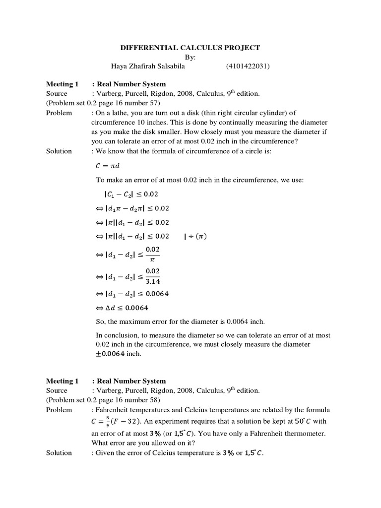 Project Calculus | PDF