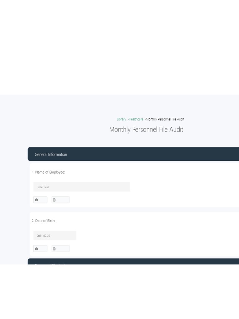 GoAudits - Monthly Personnel File Audit (Sample) | PDF