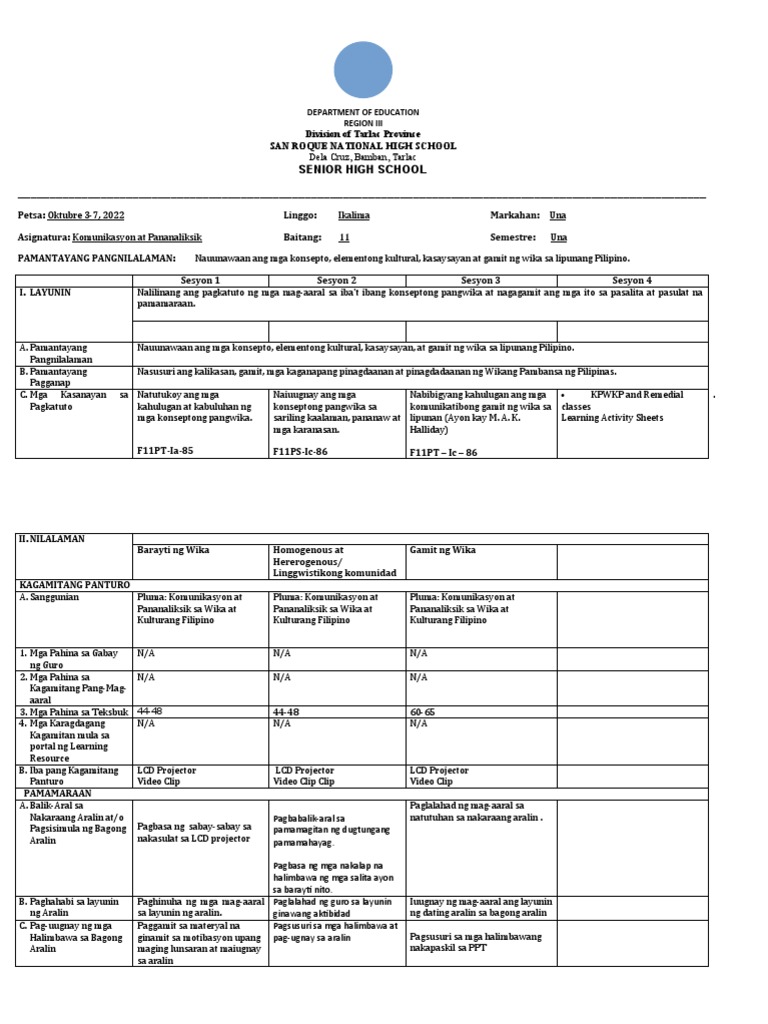 DLL-KOMPAN-Week5 - Oct. 3-7 | PDF