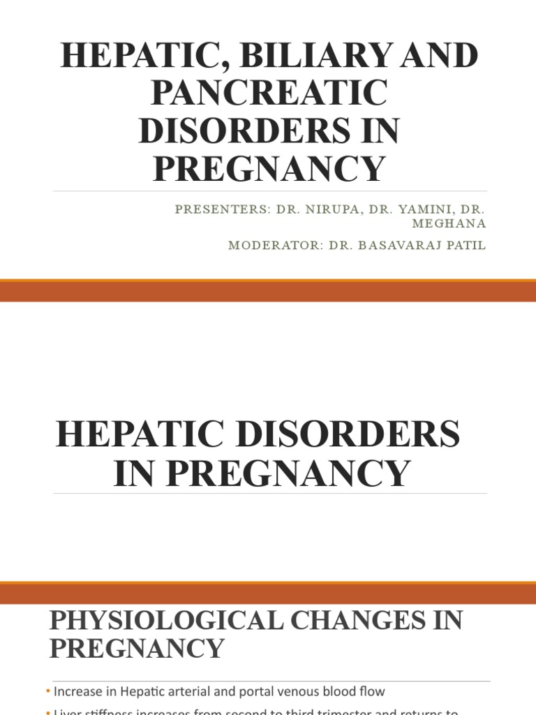 Hepatic Disorders in Pregnancy Overview | PDF