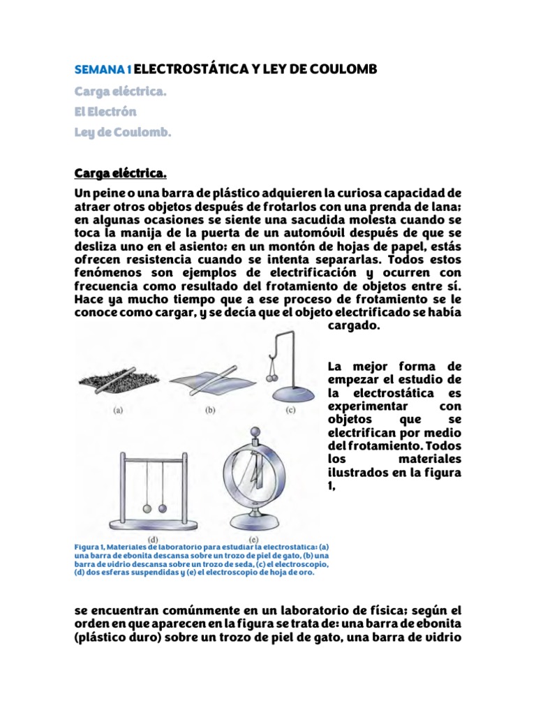 Electrostática Y Ley de Coulomb | PDF | Electrostática | Electrón