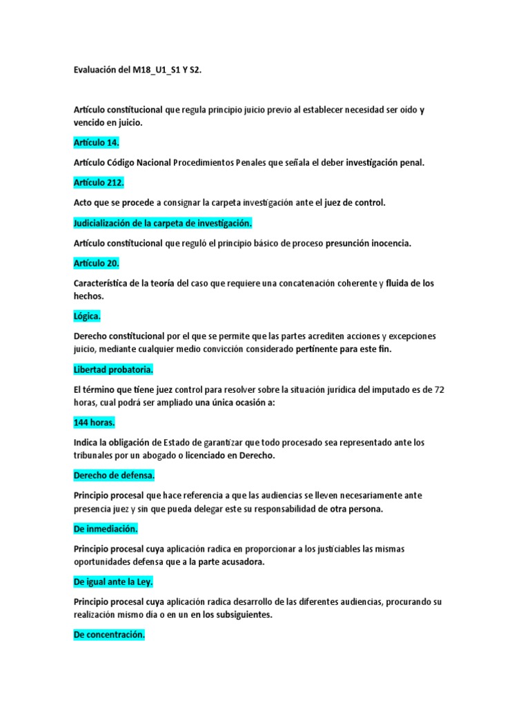 Evaluación Del M18 - U1 - s1 y s2 | PDF