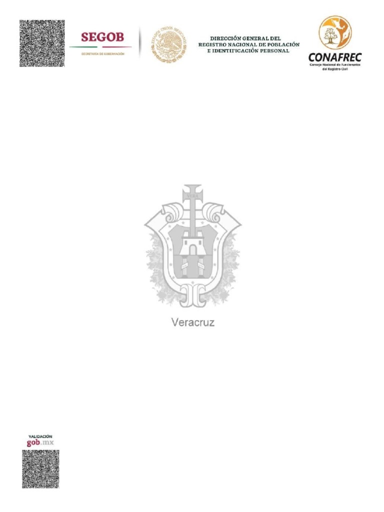 Acta Nacimiento Reverso para QR | PDF