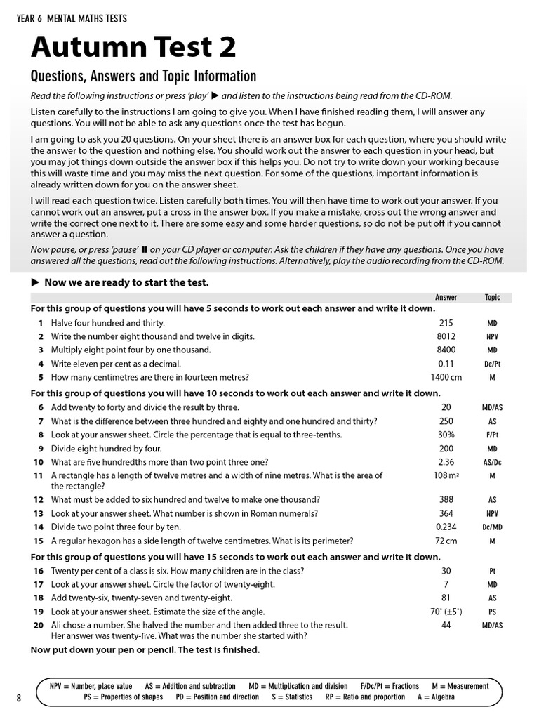 Y6 Autumn 02 Transcript | PDF | Length | Percentage