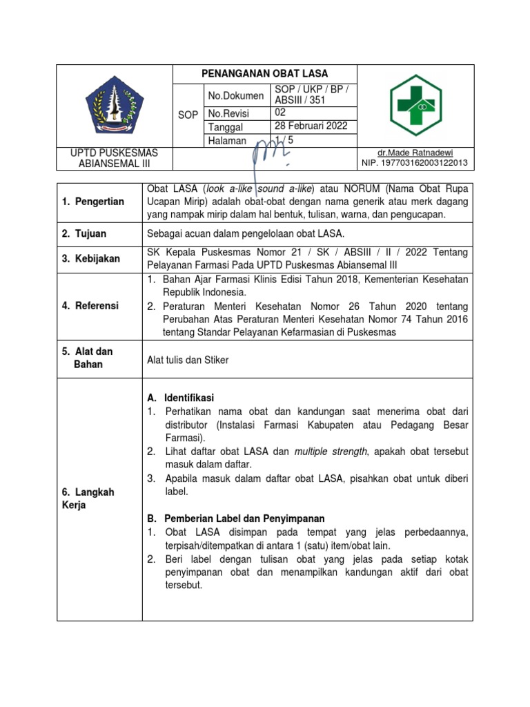 Penyimpanan Atau Pengelolaan Obat Lasa Pdf