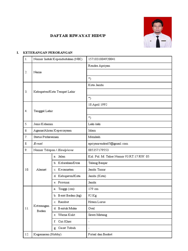 Contoh DRH | PDF