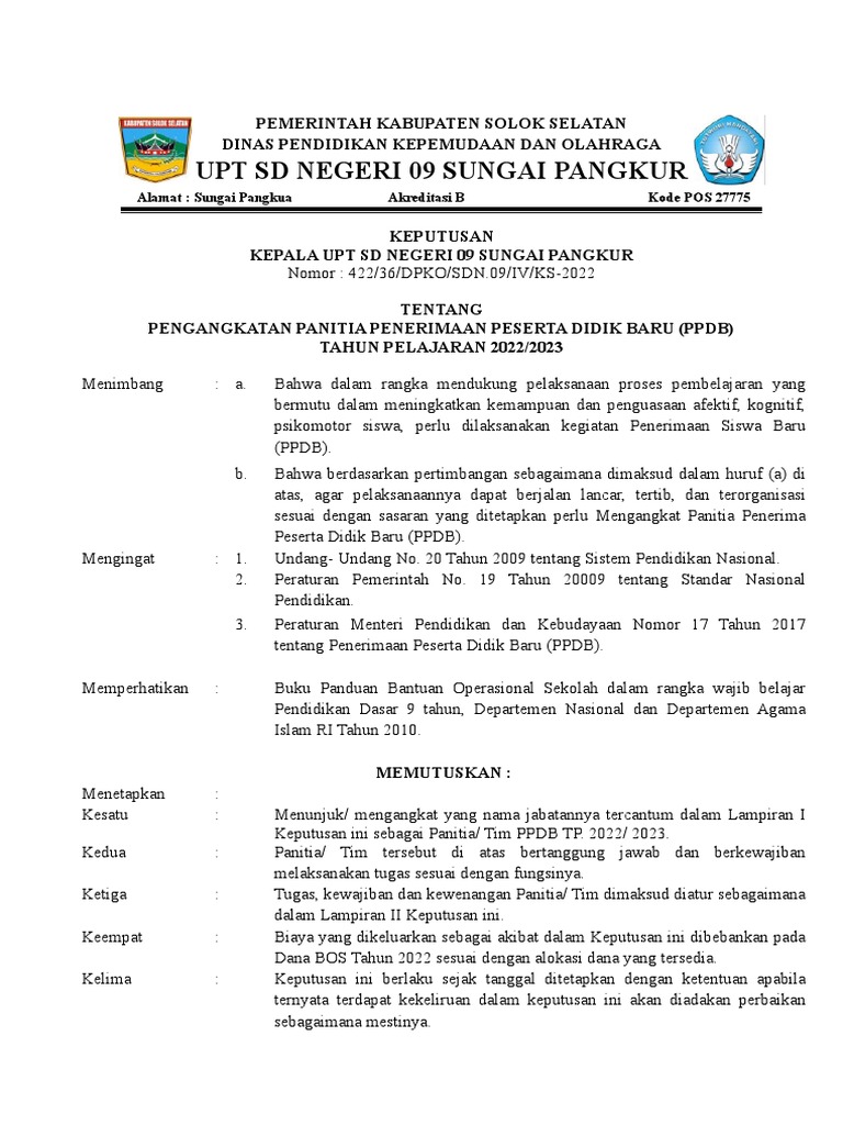 SK TIM PPDB | PDF