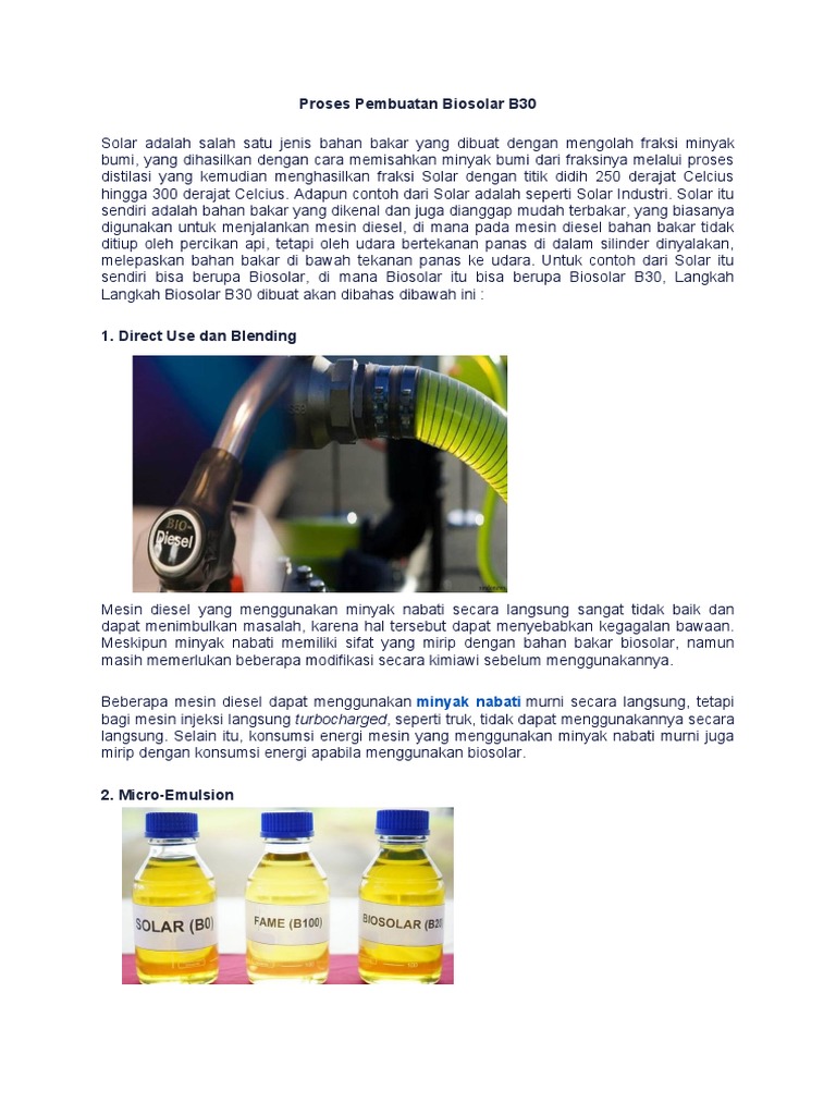 Proses Pembuatan Biosolar B30 | PDF