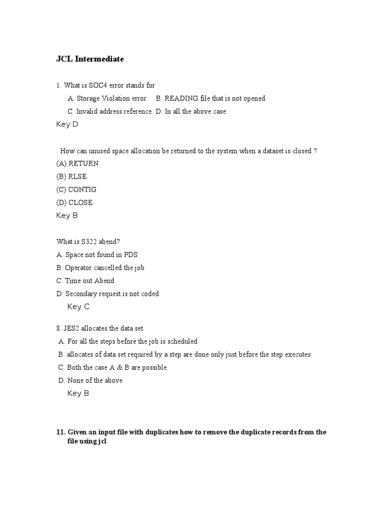 Jcl Intermediate Pdf Parameter Computer Programming Computer Data