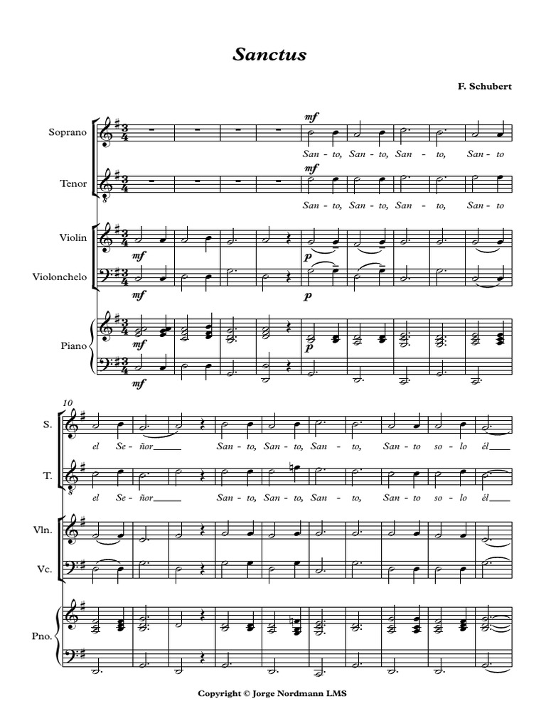 Sanctus Schubert - Trio - Partitura Completa-1 | PDF