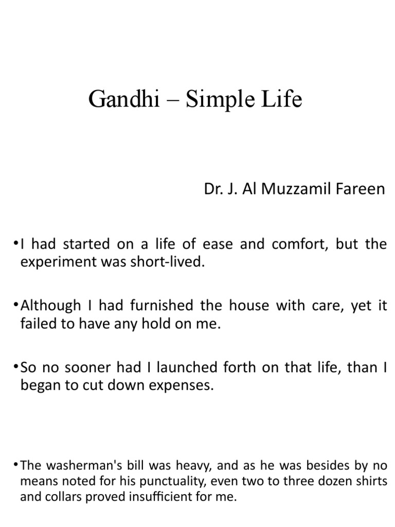 Gandhi - Simple Life | PDF