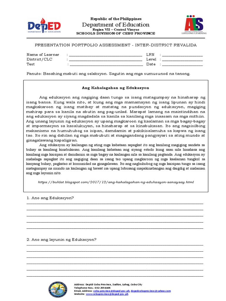 Writing Filipino Junior High School | PDF